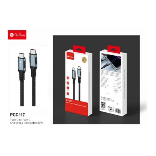 کابل USB-C پرووان مدل PCC117 50W PD طول 1.5 متر. قسطانه، فروش با حکمت کارت، بازنشستگان، چکی ...